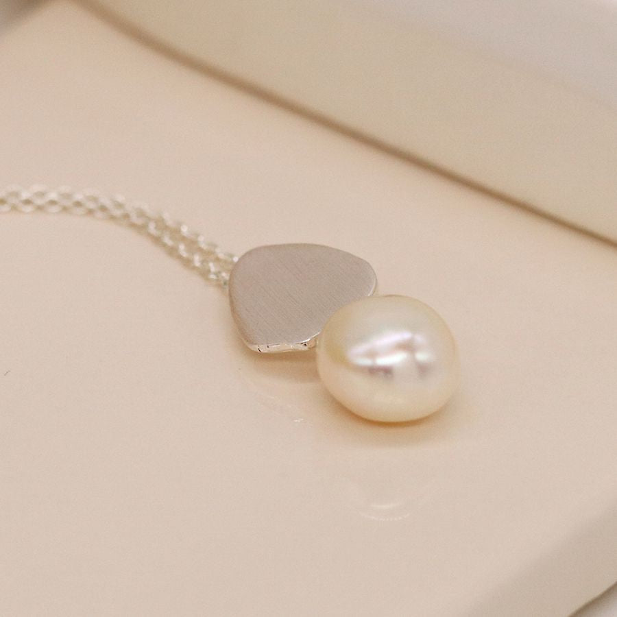 Brushed Teardrop Necklace — JA Lyttle